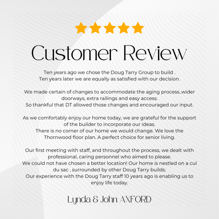 Doug Tarry Homes » Customer Review